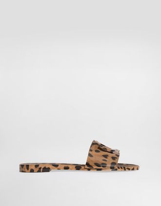 Dolce & Gabbana Beachwear-slides Aus Gummi In Leo-print - Frau Pantoletten Und Mules Animalprint 39