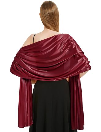 Heekpek Xnova Stola damen Festlich 200 * 70 cm, Chiffon Schal Shawl Multifunktionstuch Leicht, Elegant &uuml;bergro&szlig;en Schultertuch Chiffont&uuml;cher f&uuml;r Abendkleid (R