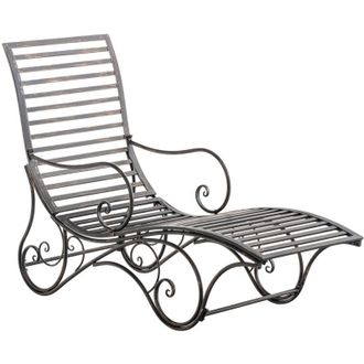 Clp Chaise longue chilienne en fer - Design antique - Surface de couchage 58 x 190 cm - Capacit&eacute; 150 kg - Poids 15 kg