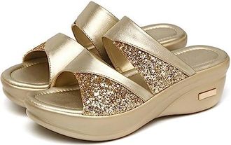 BESPORTBLE Sandales Compensées Épaisses pour Femme été Chaussures Décontractées à Bout Ouvert Semelle Plateforme Épaisse Confortables et Élégantes pour Plage et 