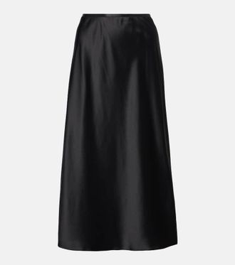 Max Mara Jupe midi Carnet en satin de soie