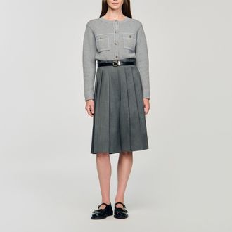 Sandro Cardigan mit Kontrastn&auml;hten
