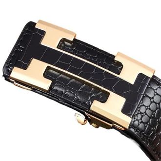 Generic Ceinture d&eacute;contract&eacute;e en cuir v&eacute;ritable avec boucle en m&eacute;tal pour homme, Couleur 3, 130 cm