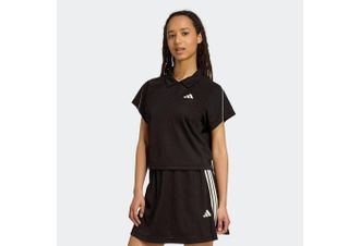 adidas T-Shirt W STA SEAS TOP sportlicher Stil, mit Rundhalsausschnitt, mit Knopfleiste