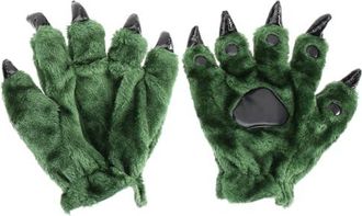 Valiclud CLISPEED Moufles à Griffes de Dinosaure en Peluche Verte 1 Paire Moufles DHiver Chauds et Épais pour Noël Accessoire Ludique de Jeu de Rôle et Fête Co