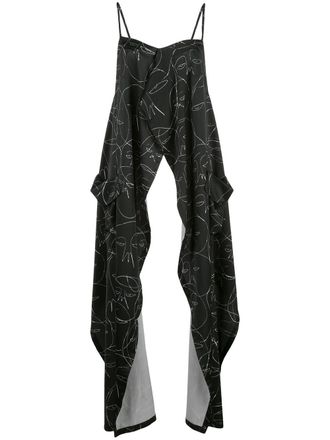 Haculla top imprimé à design asymétrique - Noir