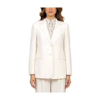Max Mara Femme, Vestes, Blanc, Taille: 42 FR Veste Crois&eacute;e Cady Butter
