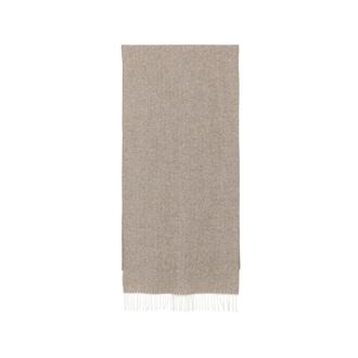 La Fileria Schal mit Fischgr&auml;tenmuster und Fransen - - Accessories - Herren - Grau - ONE SIZE