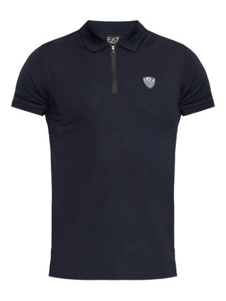 Emporio Armani polo &agrave; col zipp&eacute; - Bleu
