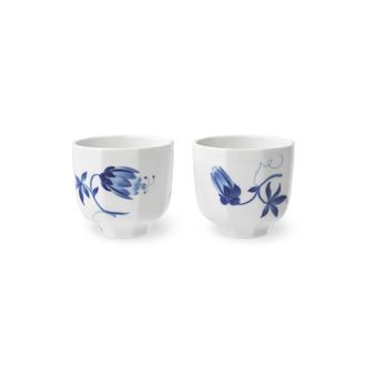 ROYAL COPENHAGEN Tassen 2er Set Blomst Porzellan Weiß-Blau, Fassungsvermögen: 20cl, 1058871