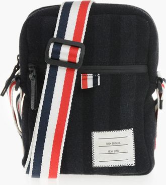 Thom Browne Wool Cloth Shoulder Bag with Iconic Strap Thom Browne