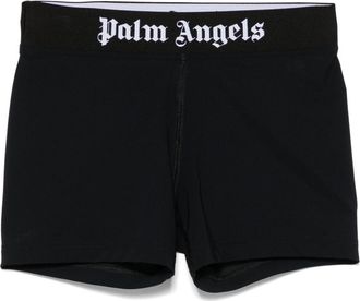 Palm Angels short ajusté à taille à logo - Noir