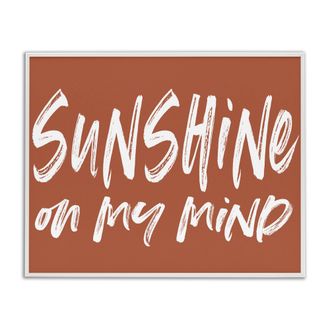 Stupell Industries Sunshine State Of Mind Giclée-Kunst, gerahmt, Design von geschriebenem und liniertem Design, 61 x 76 cm, Braun/Grau