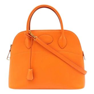 Herm&egrave;s Sac &agrave; main en cuir Pre-owned - Femme - Pre-owned - Orange - Taille: ONE Size