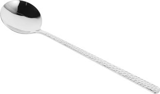 Angoily Servierl&ouml;ffel Aus Edelstahl Mit Langem Griff Tiefgeh&auml;mmerte Textur Essl&ouml;ffel F&uuml;r Kochen Und Servieren Metalll&ouml;ffel F&uuml;r K&uuml;che Und Bankett