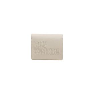 Love Moschino Femme, Accessoires, Beige, Taille: ONE Size Portefeuille en poly&eacute;thyl&egrave;ne avec fermeture &eacute;clair int&eacute;grale