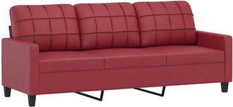 vidaXL 3-Sitzer-Sofa Weinrot 180 cm Kunstleder Vidaxl