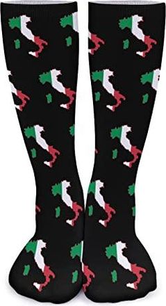 Generic Chaussettes Homme Italia Italie Carte Italienne Drapeau Chaussettes Pour Cyclisme Confortables Planche &Agrave; Roulettes Bonneterie &Eacute;lastique Bonneterie, Po