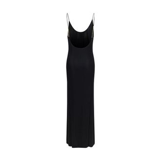 Saint Laurent Backless Viscose Maxi Dress - Black