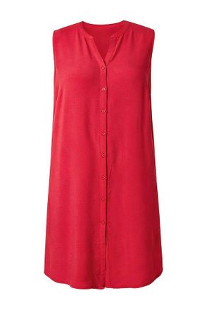 Miamoda Longbluse Longbluse &auml;rmellose A-Linie Tunika-Ausschnitt