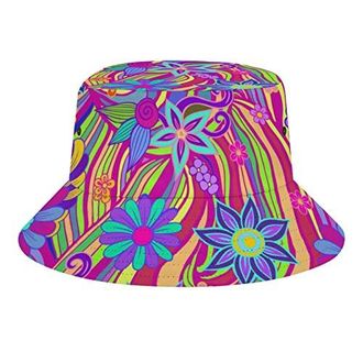Generic Fleur Psychédélique Trippante (10) Chapeaux De Visière Léger Chapeaux De Seau Mode Casquettes Visières pour Hommes Jardinier Été