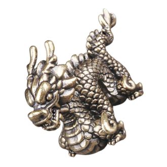 Milisten Messing Drachenfigur Tischdekoration Chinesischer Drache Retro Vintage Drachenskulptur Stabil Für Büro Schreibtisch Ornamente