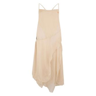 Diesel Femme, Robes, Beige, Taille: 42 FR Robe Midi en Soie