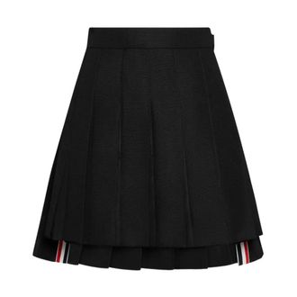 Thom Browne Femme, Jupes, Noir, Taille: 36 FR Mini-jupe pliss&eacute;e