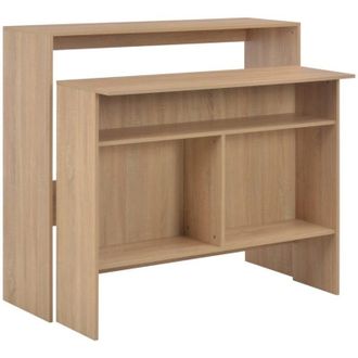 vidaXL Table de bar avec 2 dessus de table Chêne 130 x 40 x 120 cm