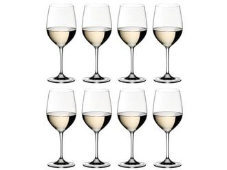 Riedel Lot de 8 verres à vin blanc pour vin blanc comme Chardonnay et Viognier, 350 ml, verre cristal Vinum 7416/05
