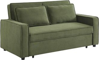 Sweeek 3-Sitzer Schlafsofa mit Cordbezug B 172,5 x T 91,5 x H 88,5cm - Chill, Cord, Khaki
