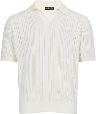 van Laack Pull col polo droit ajour&eacute; uni