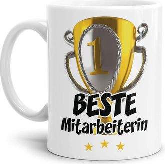 Tassendruck Spruch-Tasse für Mitarbeiter und Kollegen - Beste Mitarbeiterin - Weiß - Mug/Cup/Becher/Lustig/Geschenk-Idee/Beste Qualität