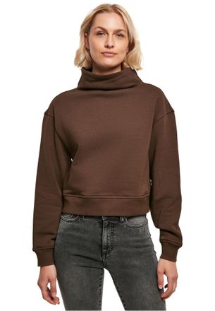 Urban Classics Damen Ladies Organic Short High Neck Crew Brown, XXL