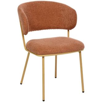 Atmosphera Lot de 2 fauteuils Alba en tissu Terracotta L58xP54xH79 cm - Atmosphera cr&eacute;ateur dint&eacute;rieur