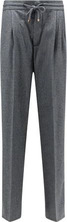 Brunello Cucinelli Hose aus Schurwolle-Flanell - - Trousers - Herren - Grau - 2XL