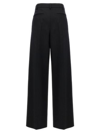 Valentino Garavani Wide-Leg Wool Trousers - Black