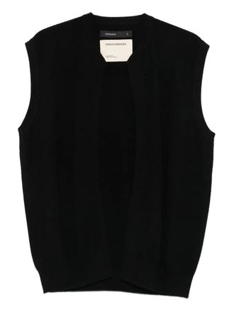 Frenckenberger cardigan sans manches à design ouvert - Noir