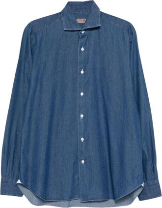 Barba Chemise &agrave; manches longues effet denim - Homme - Chemises - Bleu - Taille: 3XL