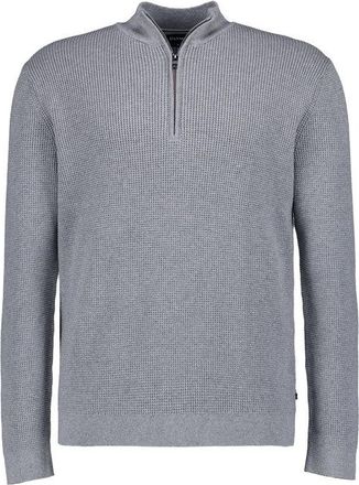 Olymp Herren Pullover grau Baumwolle unifarben