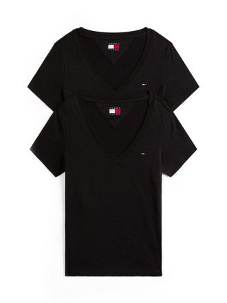 Tommy Jeans T-Shirt TJW 2PACK V-NECK TEE (Packung, 2-tlg., 2-er Pack) mit Logostickerei
