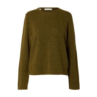 Selected Round-Neck Strickwaren - - Knitwear - Damen - Gr&uuml;n - M