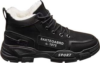 ORANDESIGNE Homme Bottes de Neige Unisexe Femme Hiver Randonnée Chaussures Trekking Doublée De Fourrure Chaud Outdoor Boots Bottine de Randonnée A Noir 43 EU