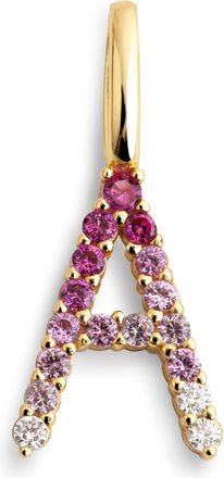 Singularu Letter Spark Sakura Charm. Sterlingsilber mit 18 Kt Vergoldeter Beschichtung und Zirkonia. Schmuck für Damen. Buchstabe A