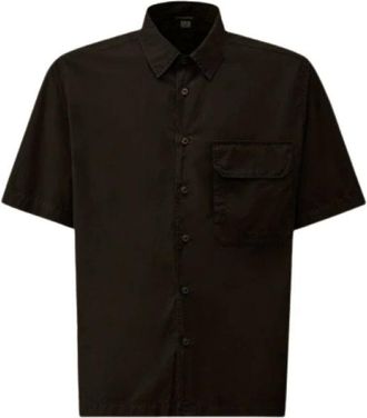 C.P. Company C.p. Company, Homme, Chemises, Noir, Taille: M Chemises Manches Courtes en Popeline