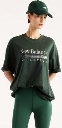 New Balance Damen Trackside Oversized T-Shirt in Gr&uuml;n, Baumwolljersey, Gr&ouml;&szlig;e 2XL
