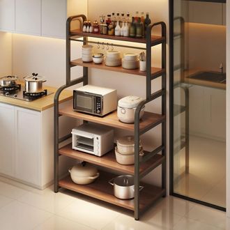 Generic 5-St&ouml;ckiges Offenes K&uuml;chenablage, Gro&szlig;er Mikrowellenregal mit Anti-Rutsch-Pads for Wohnzimmer, Balkon, Arbeitszimmer, Lager