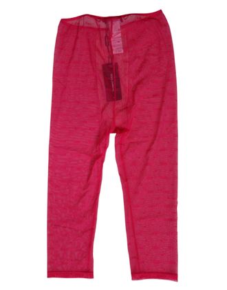 Dolce & Gabbana Womens Fuchsia Logo Lace Tight Midi Trousers Underwear Nylon Elastane