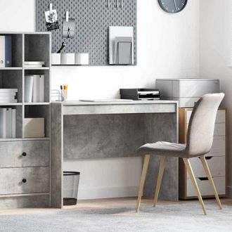 vidaXL Vidaxl - Bureau Gris b&eacute;ton 100 x 50 x 76 cm Bois ding&eacute;nierie