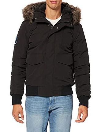 Superdry Veste Bomber Everest pour Homme, Jet Black, XL